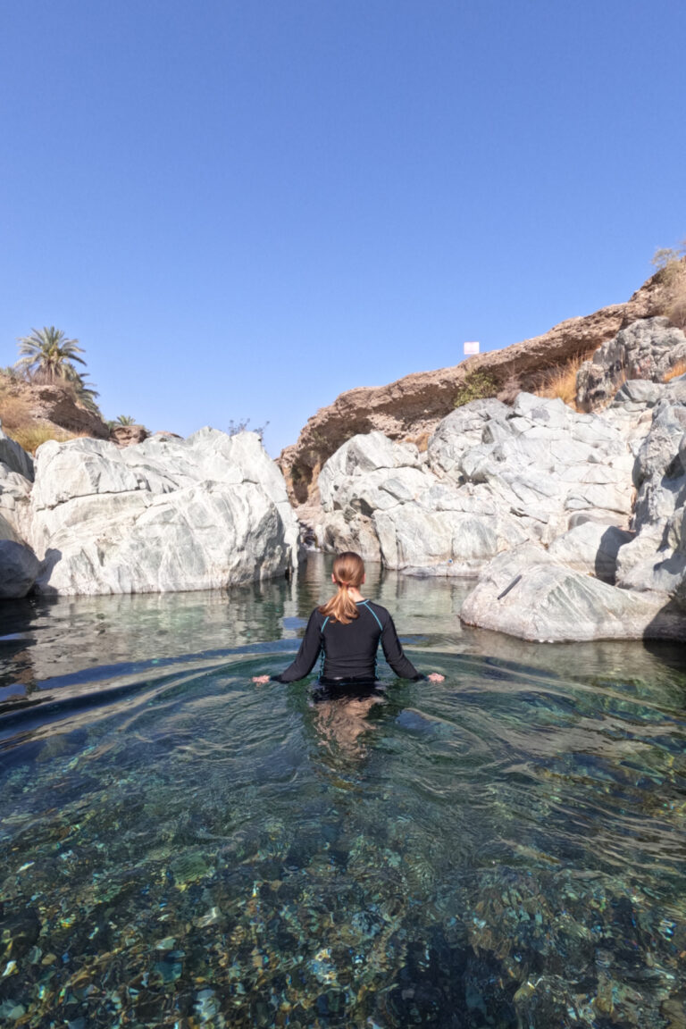 Wadi Hoqain - blue pools and waterfalls near Muscat - Oman Wanderlust